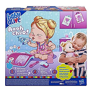 Baby Alive Lulu Achoo Doll, 12-Inch Interactive Doctor Play Toy with Lights, Sounds, Movements and Tools, Kids Ages 3 and Up, Blonde Hair
