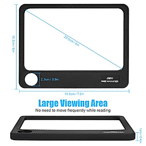 JMH Magnifying Glass for Reading, 5X Handheld Large and Lightweight Full Page Magnifier for Seniors Low Vision Reading, Inspection, Exploring