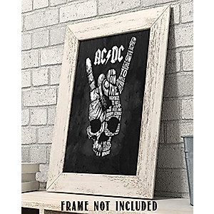 AC/DC Band - Highway To Hell, Iconic Rock Band Song Print, Music Wall Art Decor For Music Room Decor, Studio Decor, Office Decor, Man Cave & Living Room Decor, Unframed Wall Print - 8x10"