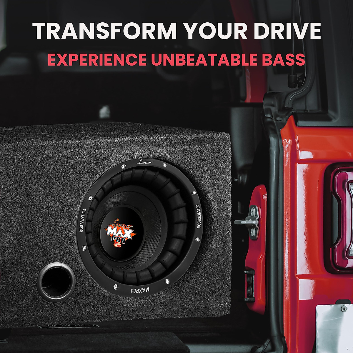 Lanzar 8 inch Car Subwoofer Speaker - Black Non-Pressed Paper Cone, Aluminum Voice Coil, 4 Ohm Impedance, 800 Watt Power and Foam Edge Suspension for Vehicle Audio Stereo Sound System - MAXP84