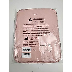 MoKo 12.9 Inch Tablet Sleeve Bag, Compatible with iPad Pro 12.9 M2 2022/2021/2020/2018/Pro 12.9 2017, Surface Laptop Go 12.4", Galaxy Tab S8+ 12.4", Waterproof Bag Carrying Case with Pocket, Pink