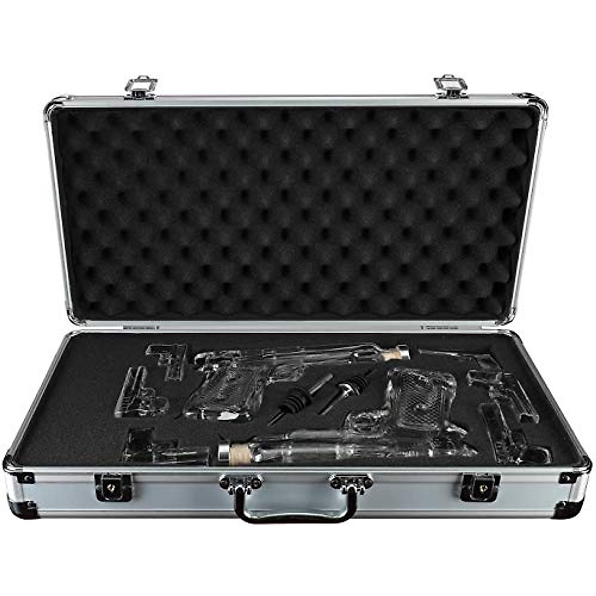 Pistol Whiskey Gun Decanter & Pistol Shot Glasses Set - Comes with A large Carrying Case - Drinking Party Accessories, Pistol Gun Liquor Decanter Bottle Great Gift!