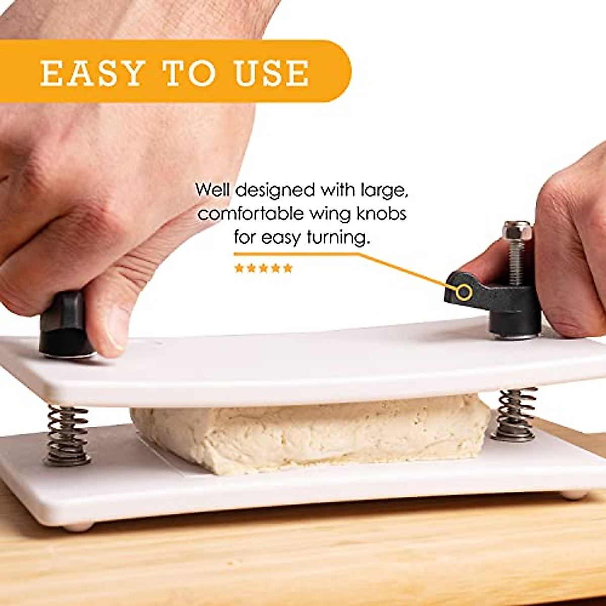 Extra Firm Tofu Press - by Healthy Express - Premium curved plates for superior pressing results on Firm and Extra Firm tofu. Perfect Press every time!