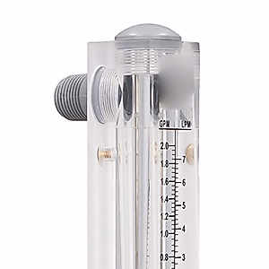 Liquid Flowmeter Tester, Standard Design Easy Installation Transparent Durable Panel Type Flow Meter 0.2‑2GPM Range for Control