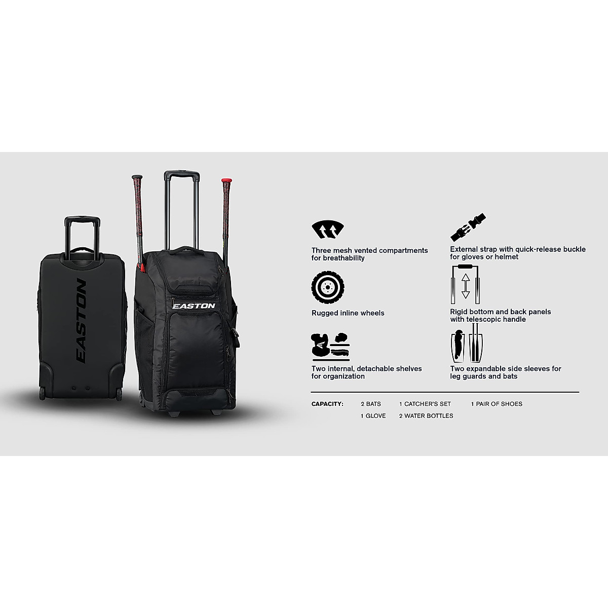 Easton | Catcher's Wheeled Bag | Jen Schro Fastpitch Edition | White