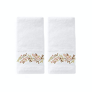 SKL HOME by Saturday Knight Ltd. - U1108010830203 Misty Floral 2-Piece Hand Towel Set, White