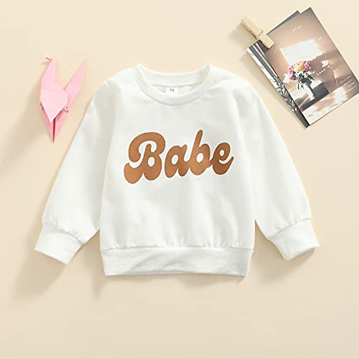 fhutpw Baby Boy Girl Sweatshirt Fall Clothes 6 12 18 24 Months Toddler 2T 3T Pullover Activewear Long Sleeve Shirts Outfit B-white