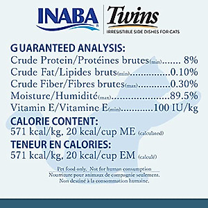 INABA Twins for Cats, Grain-Free Shredded Chicken & Broth Gelée Side Dish/Complement/Topper Cups, 1.23 Ounces per Serving, 19.68 Ounces Total (16 Servings), Tuna & Chicken with Salmon Recipe