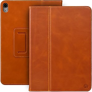 Casemade iPad Air 11-inch 6th Gen 2024 / 5th Gen 2022 / 4th Gen 2020 Real Italian Leather Premium Luxury Slim Cover/Smart Folio with Dual Stand and Auto Sleep/Wake (Tan)