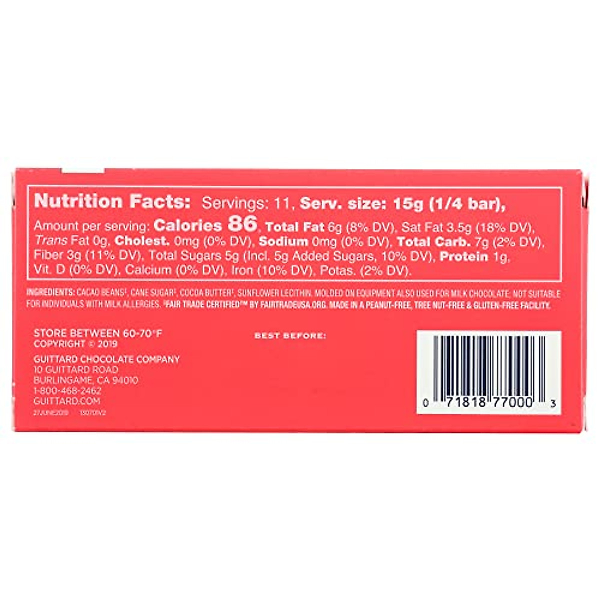 Guittard, Bar Chocolate Baking Bittersweet, 2 Ounce, 3 Pack