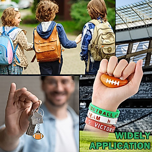 Weysat 268 Pcs Football Party Favors Sets for 24 People Birthday Gifts Goody Cups with Straws Key Chains Whistles Silicone Wristbands Stickers Thank You Tags for Party Supplies (Football)