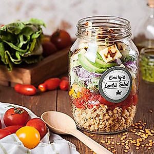 MESS Dissolvable Canning Labels for Jars – 200 Dissolvable Mason Jar Labels - Dissolvable Food Labels for Containers - Jam Homemade Canning Jar Labels Stickers - Removable Mason Jar Labels 2" Granite