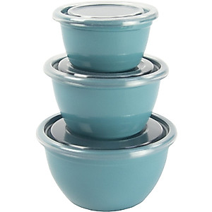 Wisconic 6-Piece Prep Bowl Set - Premium Plastic, Durable Kitchenware, Dishwasher Safe - Made in the USA - Light Teal