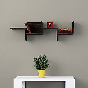 Ada Home Decor Watson Modern Dark Brown Wall Shelf 14'' H x 45.5'' W x 8.5'' D/Wall Storage/Shelving Unit