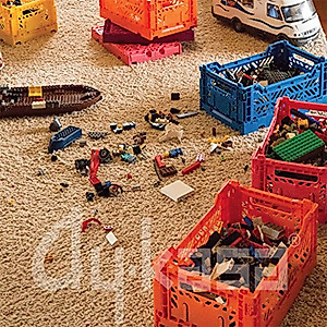 AYKASA Collapsible Storage Bin Container Basket Tote, Folding Basket Crate Container : Storage, Kitchen, Houseware Utility Basket Tote Crate Mini-Box (Dark Green)