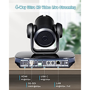 FoMaKo 4K NDI Camera 60FPS 20X Optical Zoom + KC608 IP PTZ controller, K820N+KC608 pro PTZ Camera bundle kits