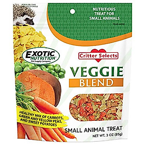 Exotic Nutrition Veggie Blend - Healthy Natural Mixed Dried Vegetable Treat - Sweet Potatoes, Carrots, Peas - for Degus, Chinchillas, Sugar Gliders, Hedgehogs, Guinea Pigs & Small Pets… (6 Ounce)
