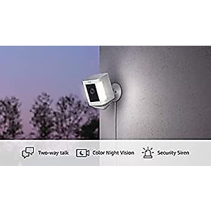 Ring Spotlight Cam Plus, Plug-In | Two-Way Talk, Color Night Vision, and Security Siren (2022 release) | 2-pack, White
