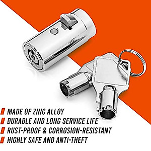 Westway Locks Vending Machine Lock and Key Pack of 1 - Tubular Keyway with Chrome Finish - Keyed Alike High Security Lock - Vending Machine Lock for Pepsi Machine, Coke Machine, Snack/Candy Machine