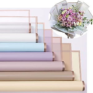 Xshelley(21pcs 7 colors 22.8 * 22.8 inches flower shop bouquet, DIY crafts, gift packaging or gift box packaging, waterproof flower wrapping paper