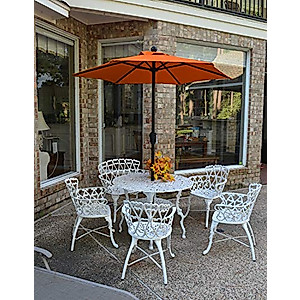 Westcharm Patio Umbrella Outdoor Table Umbrella with 6 Sturdy Ribs and Crank 6.5 ft, Orange Umbrella