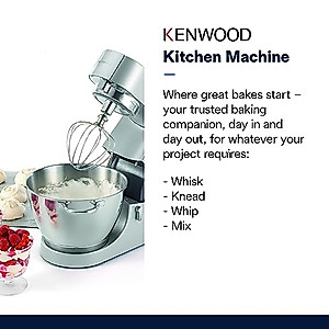 Kenwood Chef Titanium Kitchen Machine, Stainless Steel - 5 qt - Kitchen Mixer - 800W Motor & Electronic Variable Speed Control - Includes Dishwasher-Safe Work Bowl & Three Mixing Tools