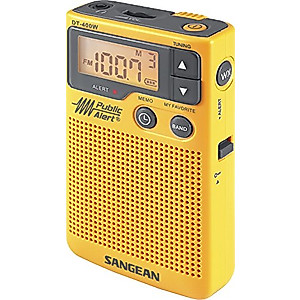 Sangean DT-400W AM/FM Digital Weather Alert Pocket Radio , Yellow