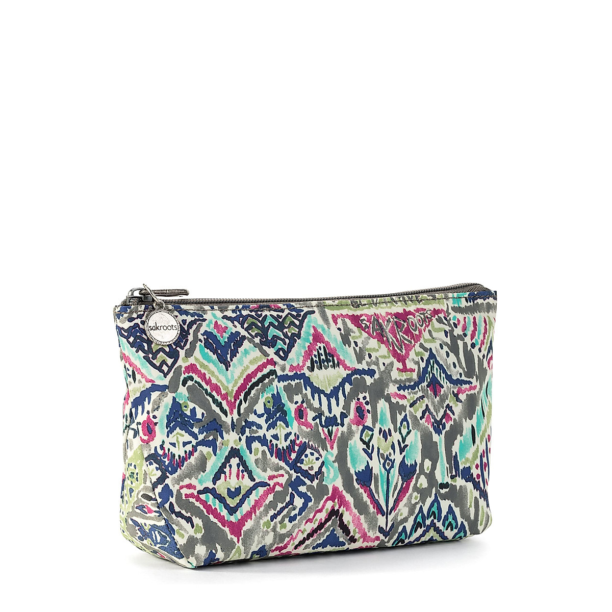 Sakroots Essential Medium Pouch in Eco-Twill, Slate Brave Beauti