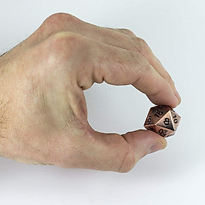 Bronze Metal Dice - Full Polyhedral Set in Presentation Tin