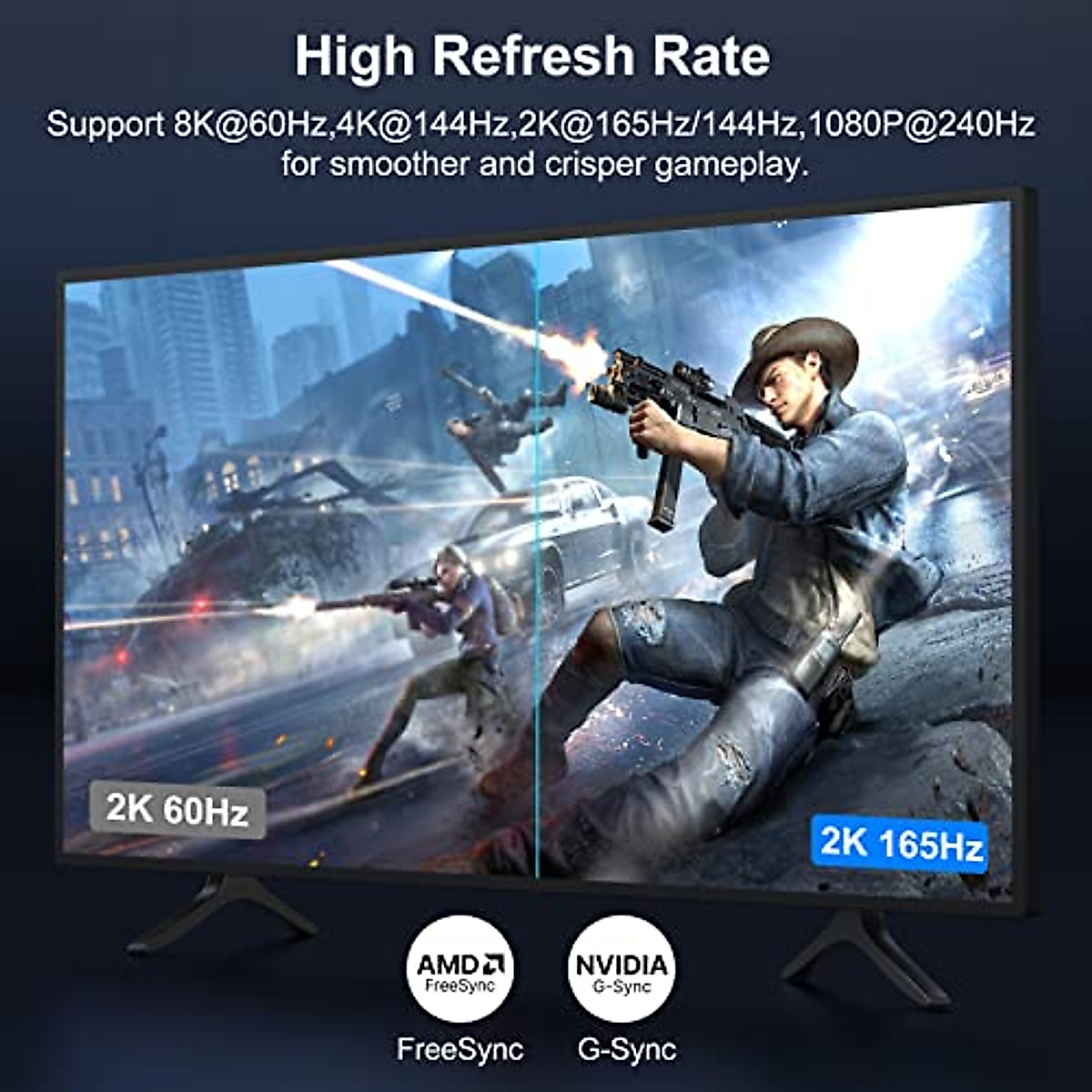 UVOOI 8K DisplayPort Cable 1.4, Display Port to Display Port Cable 6FT (8K@60Hz, 4K@144Hz, 2K@165Hz, 1080P), HDCP 2.2, 32.4Gbps, HDR10 DP to DP Cord for Gaming Monitor, Graphics, PC