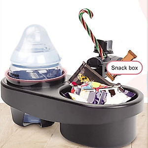 Stroller Cup Holder, Multifunction Double Universal Stroller Water Bottle Holder Universal Stroller Snack Tray Attachment for Water Bottle Mobile Phones