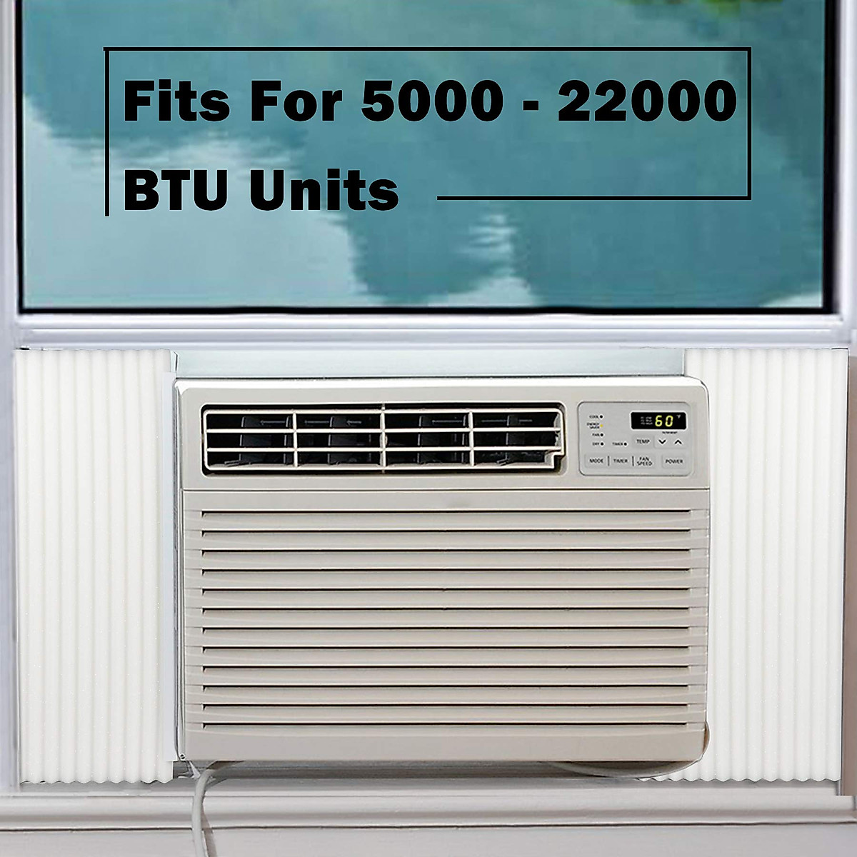 LBG Products Window AC Foam Insulation Panel Kit,Pack of 2 Insulated Air Conditioner Side Panels,18in High x 9in Wide x 7/8in Thick