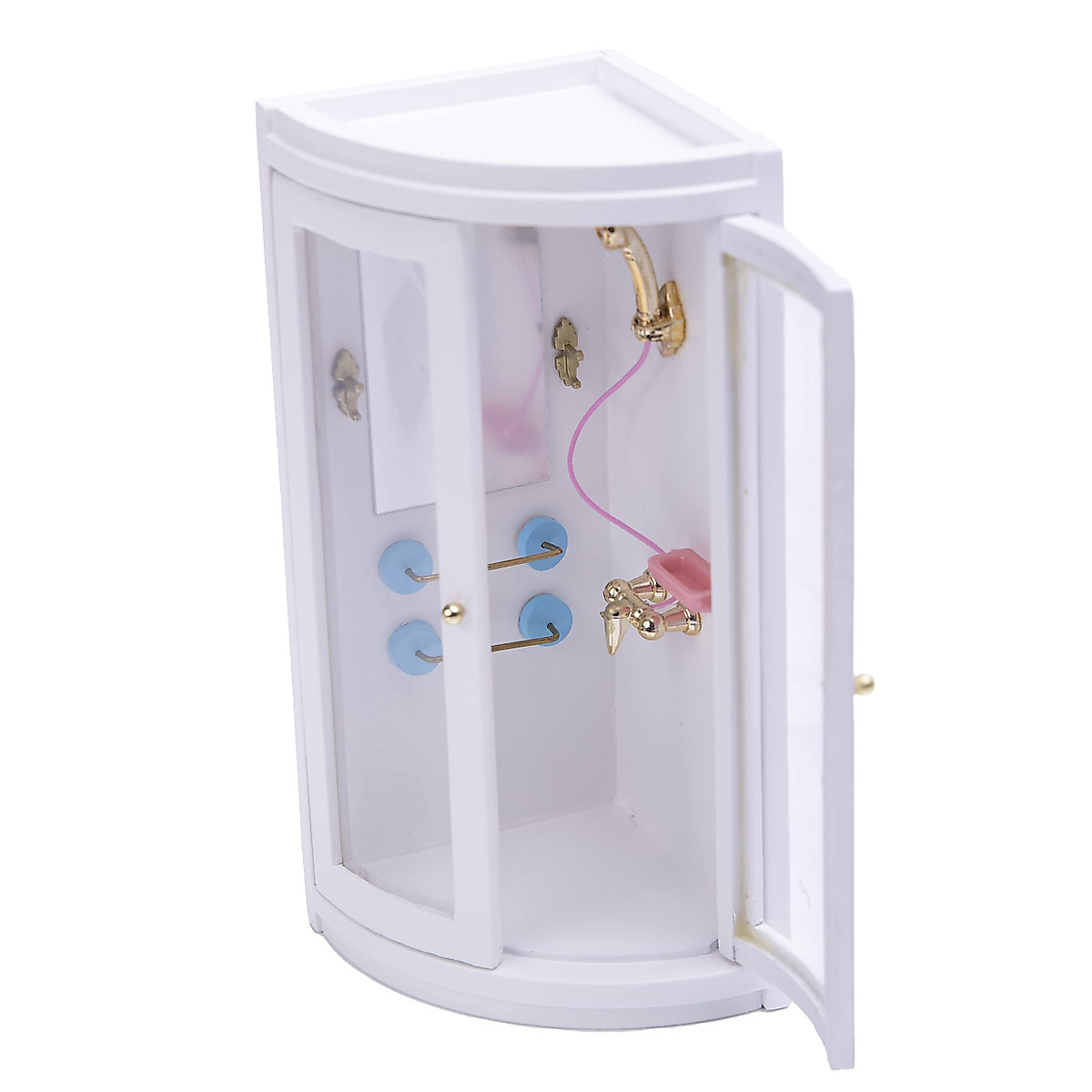 Tukaneeko 1:12 Dollhouse Shower Room Miniature Furniture Toys Mini Bathroom Decoration for Doll House