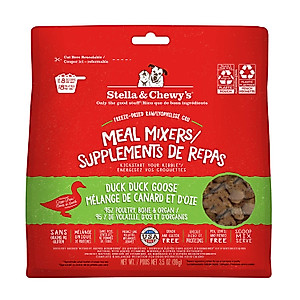 Stella & Chewy's Freeze Dried Raw Duck Duck Goose Meal Mixer – Dog Food Topper for Small & Large Breeds – Grain Free, Protein Rich Recipe – 3.5 oz Bag