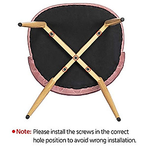 Yaheetech Velvet Dining Chairs Accent Kitchen Chair Living Room Chair for Vanity/Makeup/Leisure Upholstered Side Chairs with Soft Velvet Seat Backrest Metal Legs Set of 2, Pink