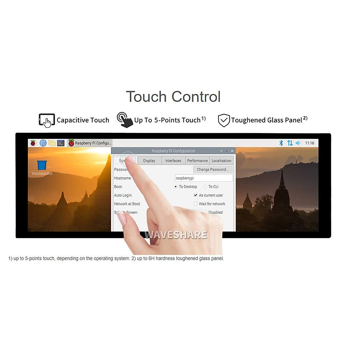 Waveshare 7.9inch Capacitive Touch Screen LCD Compatible with Raspberry Pi 5/4B/3B+/3A+/2B/B+/A+/Zero/Zero W/WH/Zero 2W CM3+/4 400×1280 Resolution HDMI IPS Supports Jetson Nano/Windows