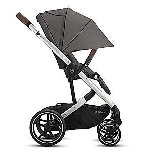 Cybex Balios S Lux Toddler and Baby Stroller with Reversible Seat, Unique One-Pull Harness, and Multiple Recline - Travel System Ready, with One Hand Fold, Soho Gray