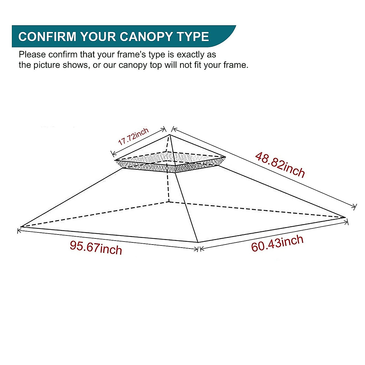 Grill Gazebo Replacement Canopy Top - Wonwon 5x8 Gazebo Roof Double Tiered Outdoor BBQ Roof Cover Grill Shelter Only Fit for Model L-GG001PST-F (Khaki)