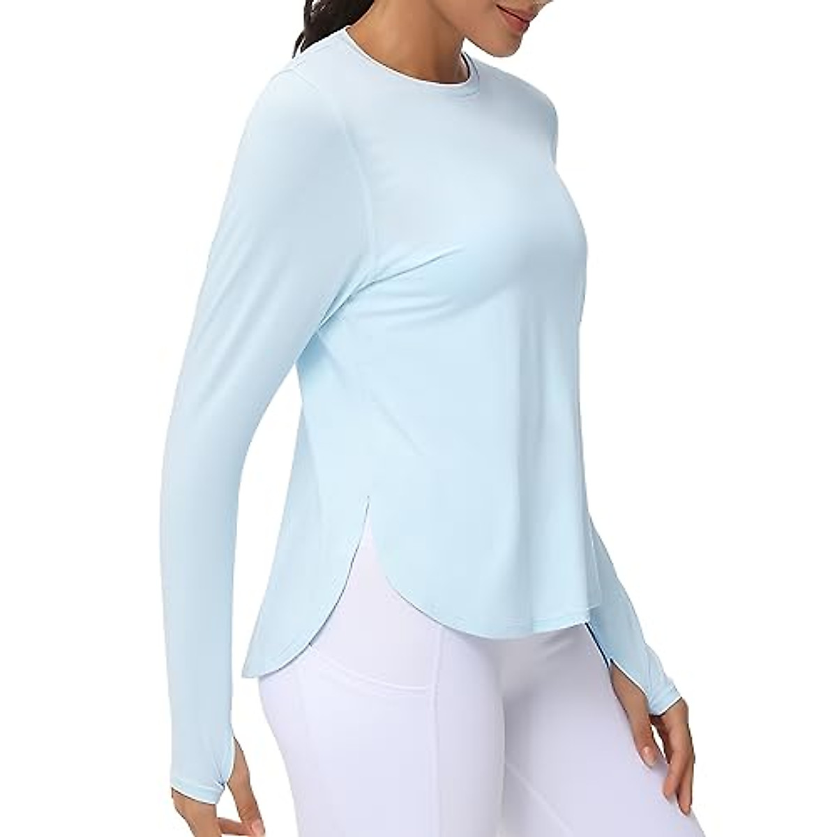 Dragon Fit Womens Lightweight Workout Shirts Slim Fit Long Sleeve Yoga Tops with Thumb Hole