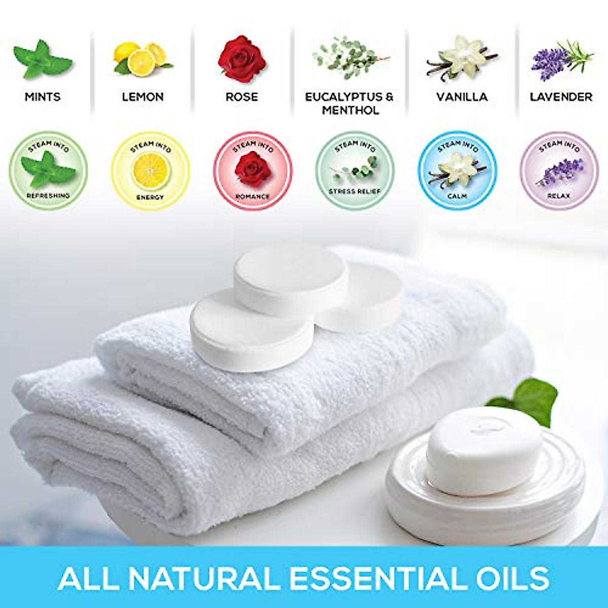 Shower Steamers - Aromatherapy Steamer Shower Bombs for Women with Eucalyptus and Essential Oils –Variety Gift Set of Six Tablets Best for Melting Stress Relaxing and Self Care- Unique Gift