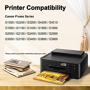 Miss Deer Compatible 290 Ink Refill Bottles Replacement for Canon GI290 GI-290 Refill Ink Kit for Canon PIXMA G4210 G3200 G4200 G2200 G1200 Megatank Printers (2 Black 1 Cyan 1 Magenta 1 Yellow) 5-Pack