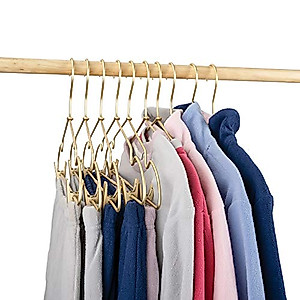Koobay Premium 16.5” Matte Gold Metal Clothes Clips Hangers, Heavy Duty Skirt Slack Hangers, Metal Rack for Trousers Non Slip Clips, Clothes Hangers Display and Storage, 30 Pack