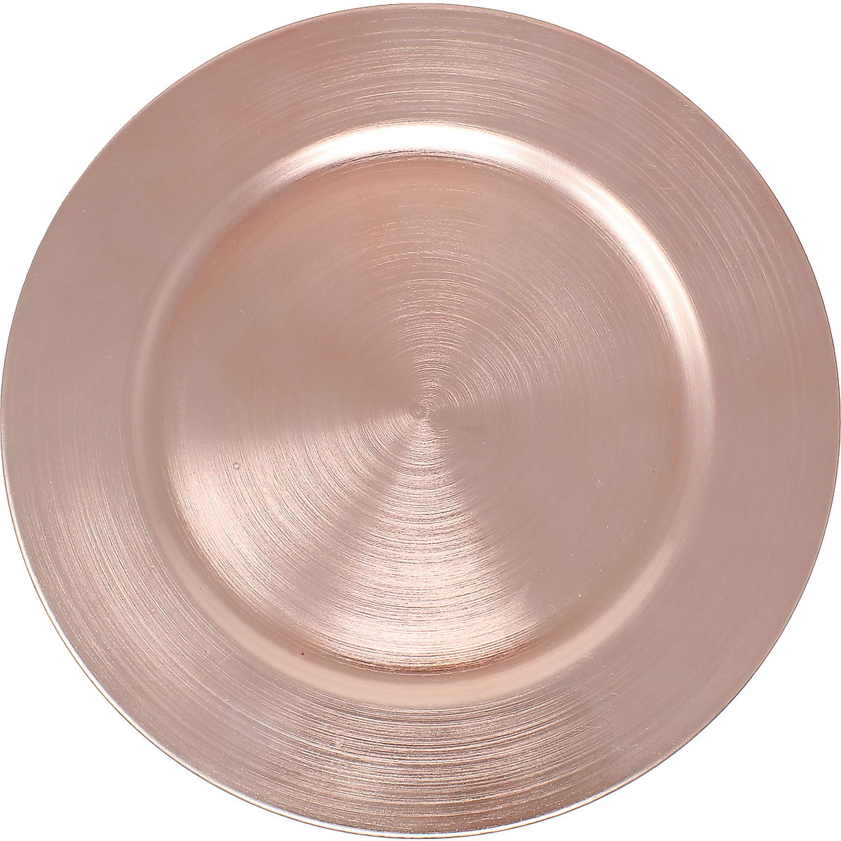 Ms Lovely Metallic Foil Charger Plates - Set of 6 - Made of Thick Plastic - Rose Gold