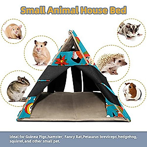 Small Pet Hideout Funny Penguin Colorful Christmas Hamster House Guinea Pig Playhouse for Dwarf Rabbits Hedgehogs Chinchillas