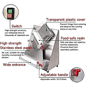 Pizza dough press, Electric Commercial Pizza Roller Sheeter, Automatic Dough Press Machine, Pasta Maker Making 5s/ Dough