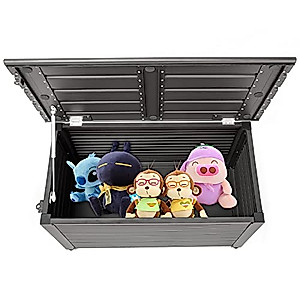 TECSPACE 100KG bearing capacity, swimming pool/indoor/outdoor storage box ，100% Aluminum Deck Box Outdoor/Indoor Storage Box Waterproof,Japanese Environmental Spray &Sun Protection Technology,Black Patio Storage Box For Cushion,Garden Tools,Pool Toys