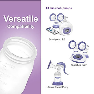 Maymom Storage Bottles Compatible with Lansinoh Pumps, Widemouth Version; Replace or Compatible with Laninoh Momma Bottles; 8 ct, 5oz