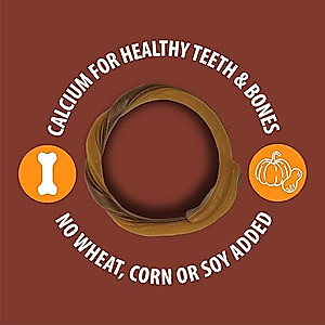 N-Bone Puppy Teething Rings Dental Chews for Dogs Pumpkin Flavor Harvest Version, 6 Counts, 7.2-oz Bag