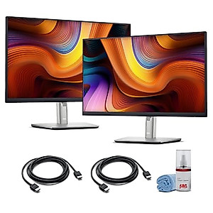 6th Ave Electronics 2 x Dell P2422H 24" Full HD 1080p, 16:9 IPS Monitor (P2422H) + 2 x HDMI Cable + LCD Cleaning Kit