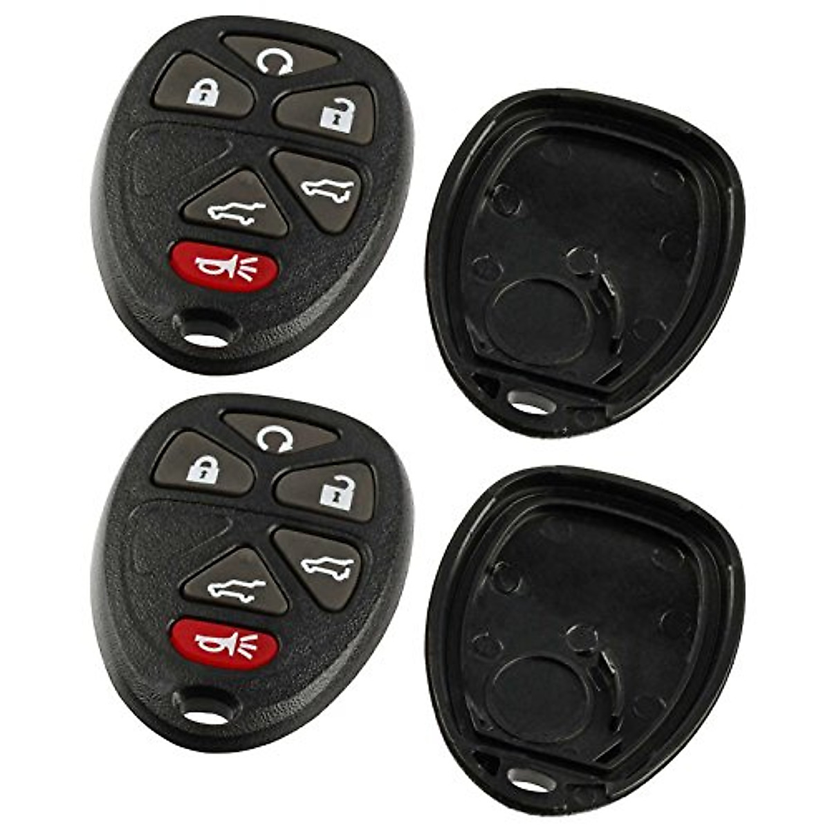 Case Shell Key Fob Keyless Entry Remote fits Chevy Tahoe Suburban/Cadillac Escalade/GMC Yukon 2007 2008 2009 2010 2011 2012 2013 2014 (15913427), Set of 2